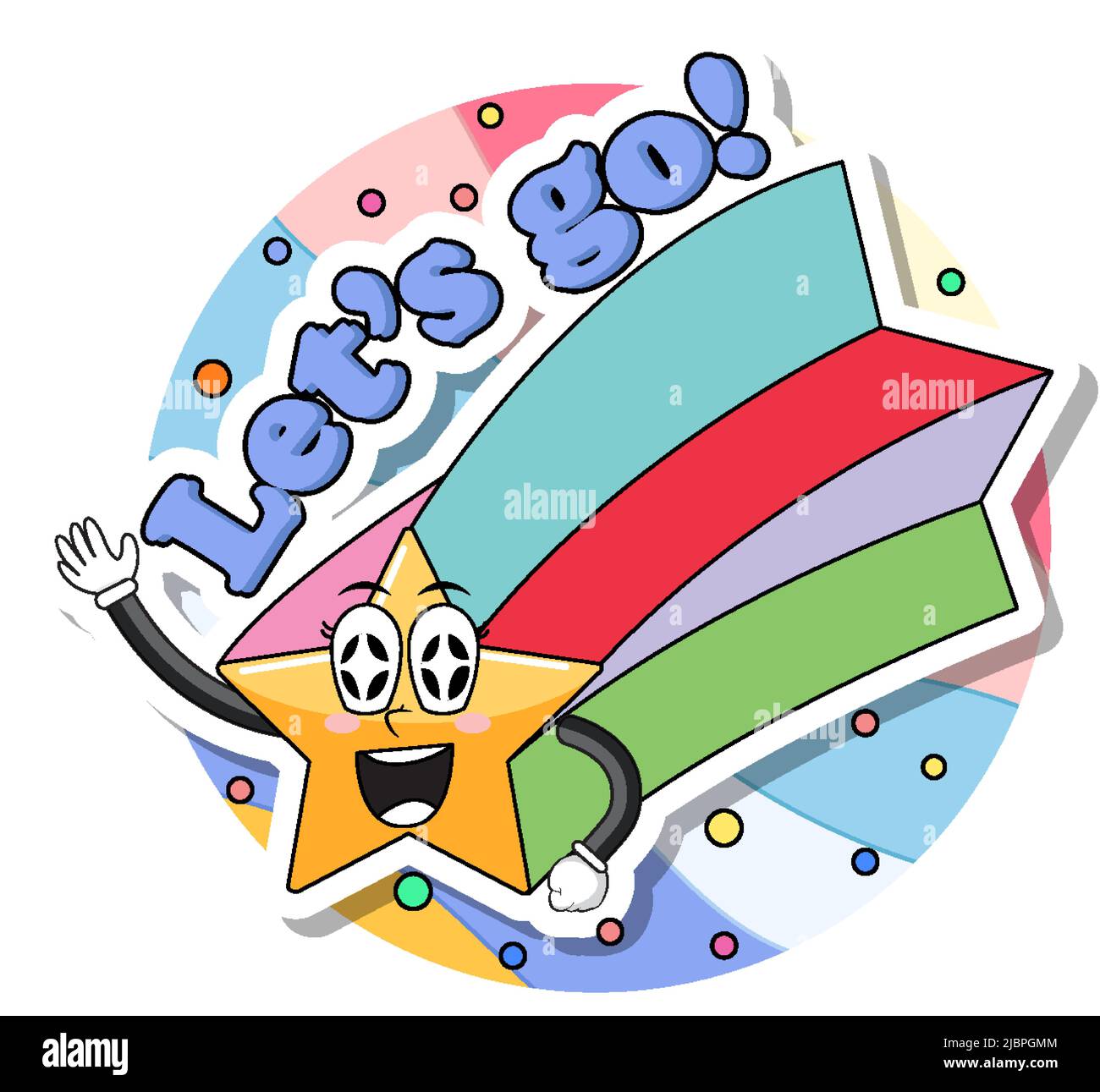 Shooting star logo with the word Lets go illustration Stock Vector ...