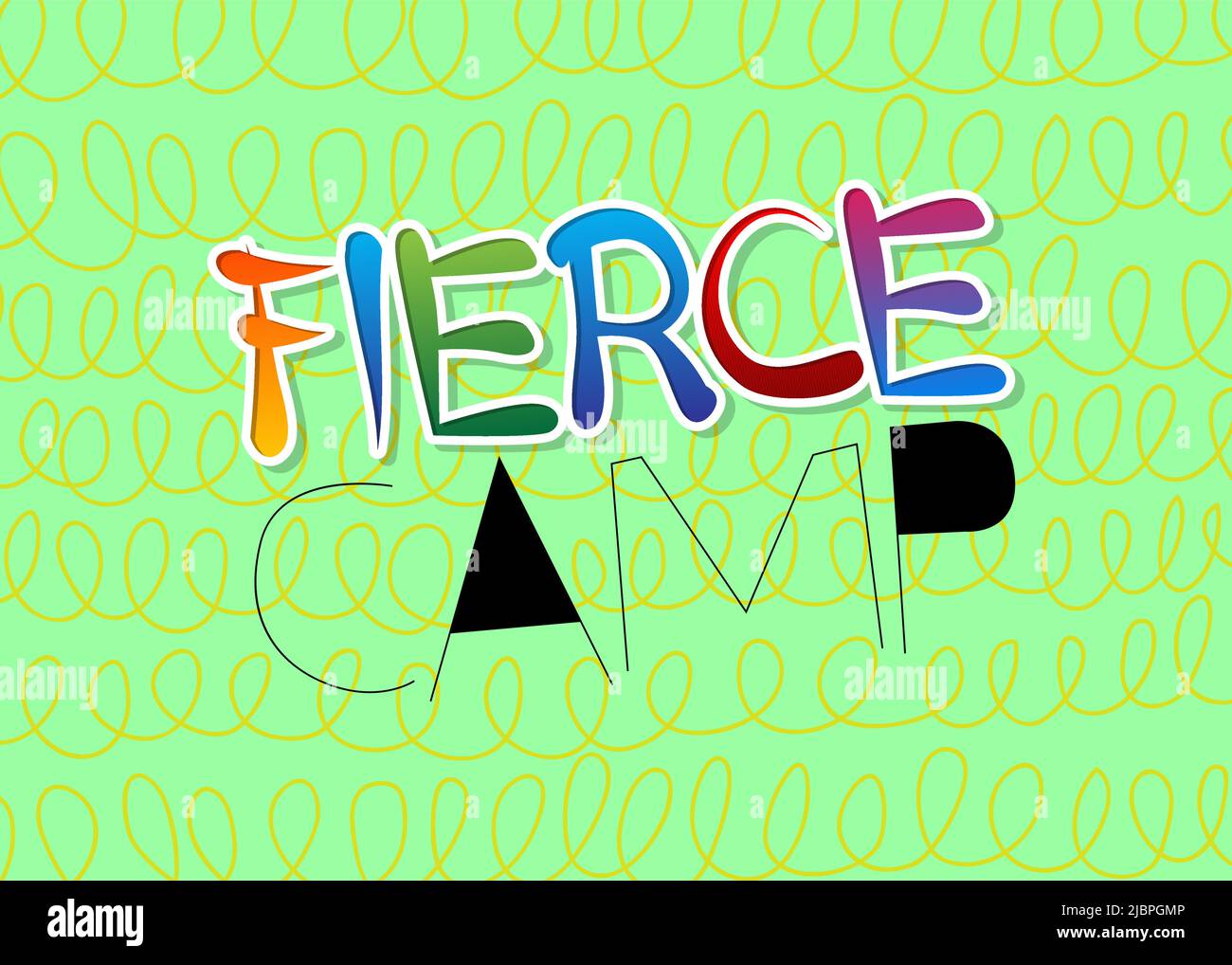 Kids Letters word Fierce Camp. Word written with Children's font in ...