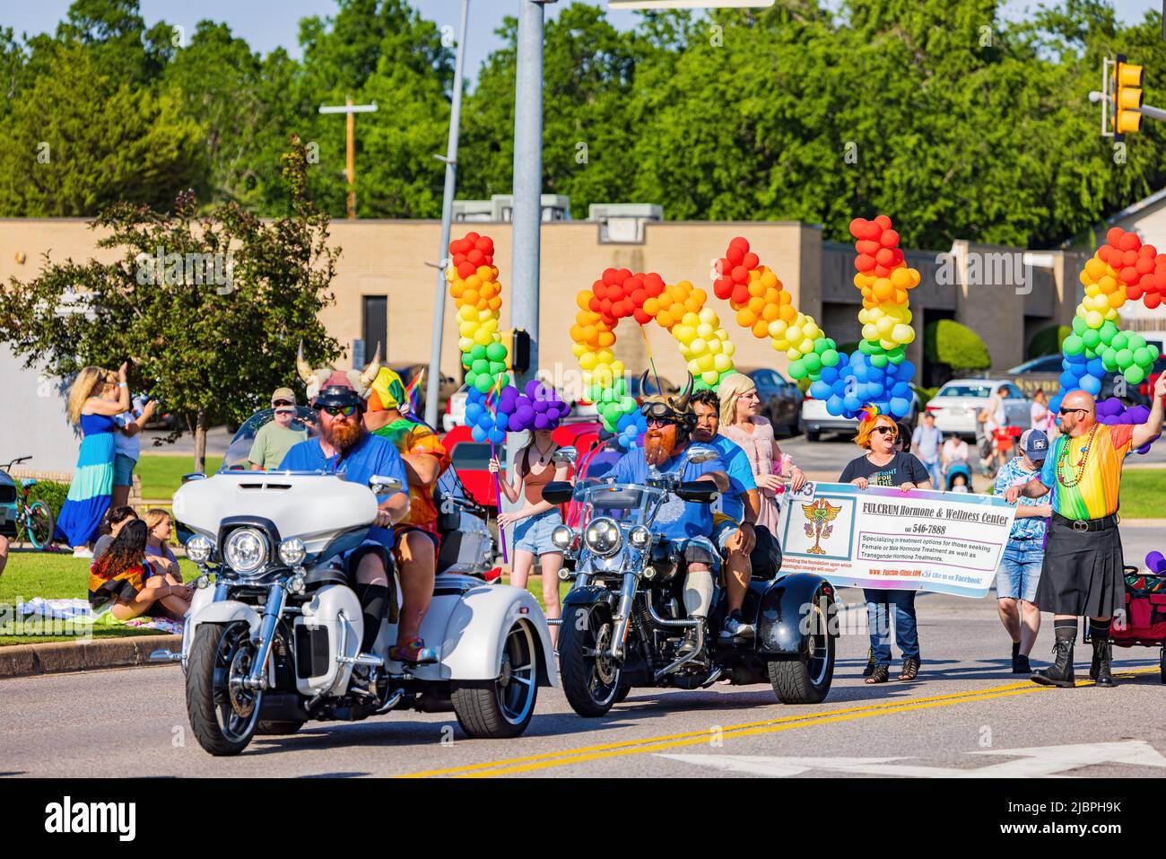 Oklahoma, JUN 5 2022 - Sunny view of the OKC Pride parade Stock Photo ...