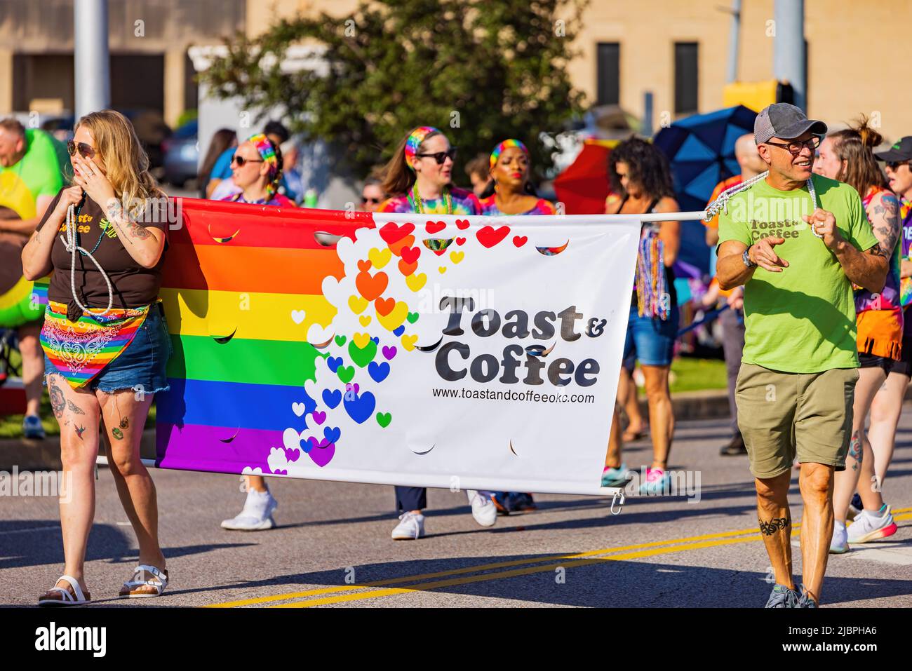 Oklahoma, JUN 5 2022 - Sunny view of the OKC Pride parade Stock Photo ...