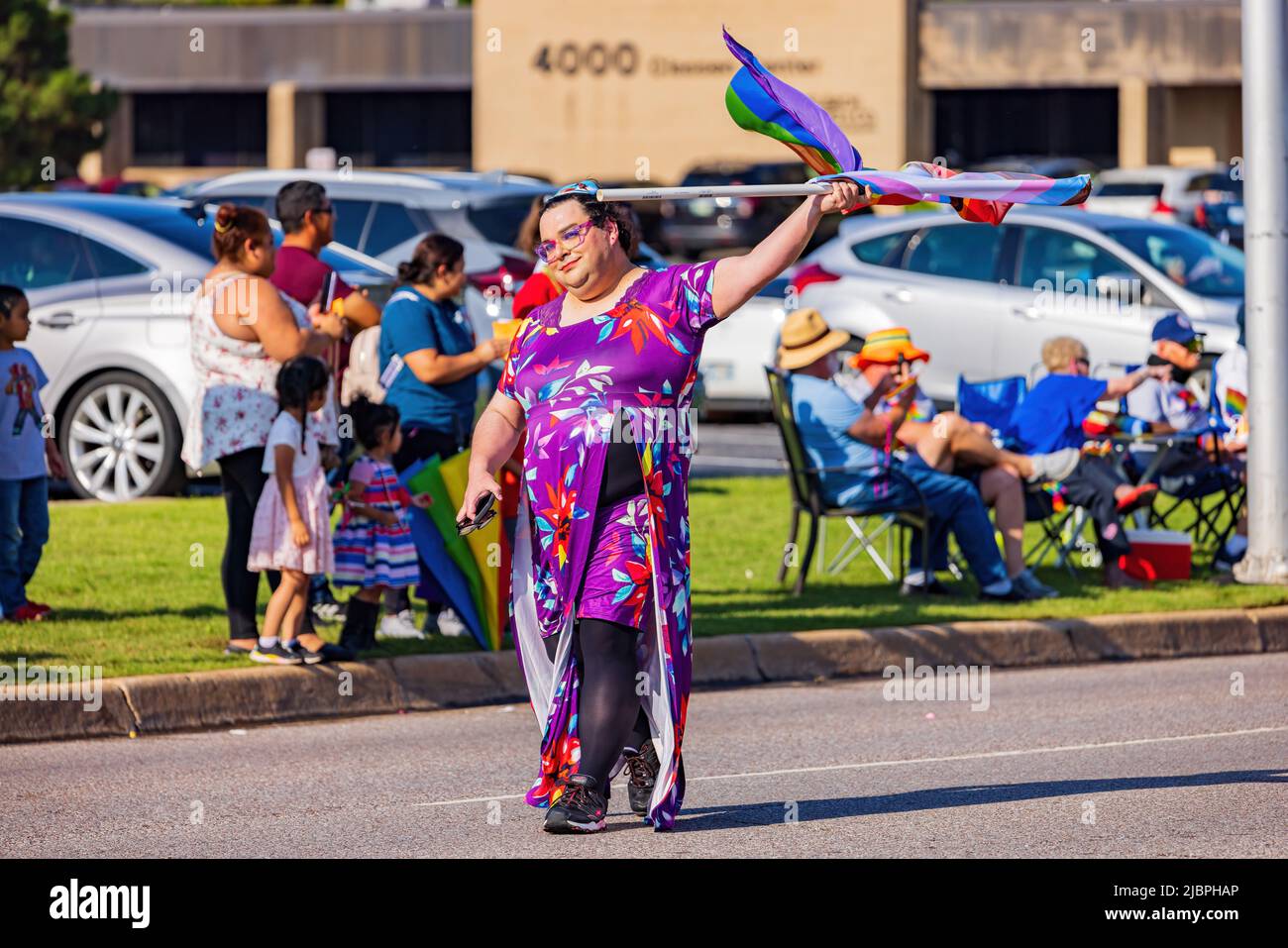 Oklahoma, JUN 5 2022 - Sunny view of the OKC Pride parade Stock Photo ...