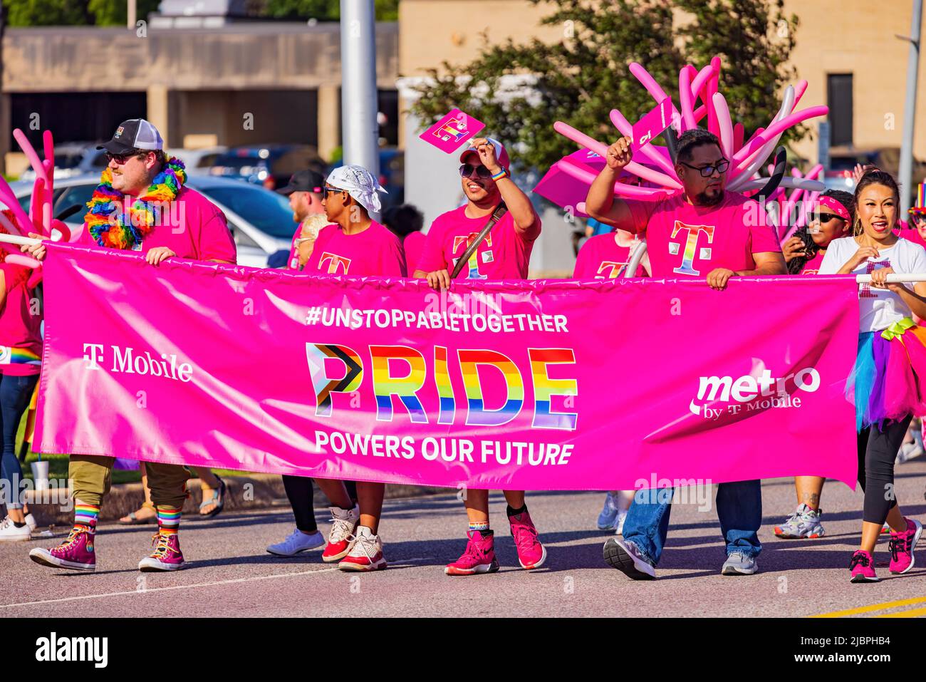 Oklahoma, JUN 5 2022 - Sunny view of the OKC Pride parade Stock Photo ...