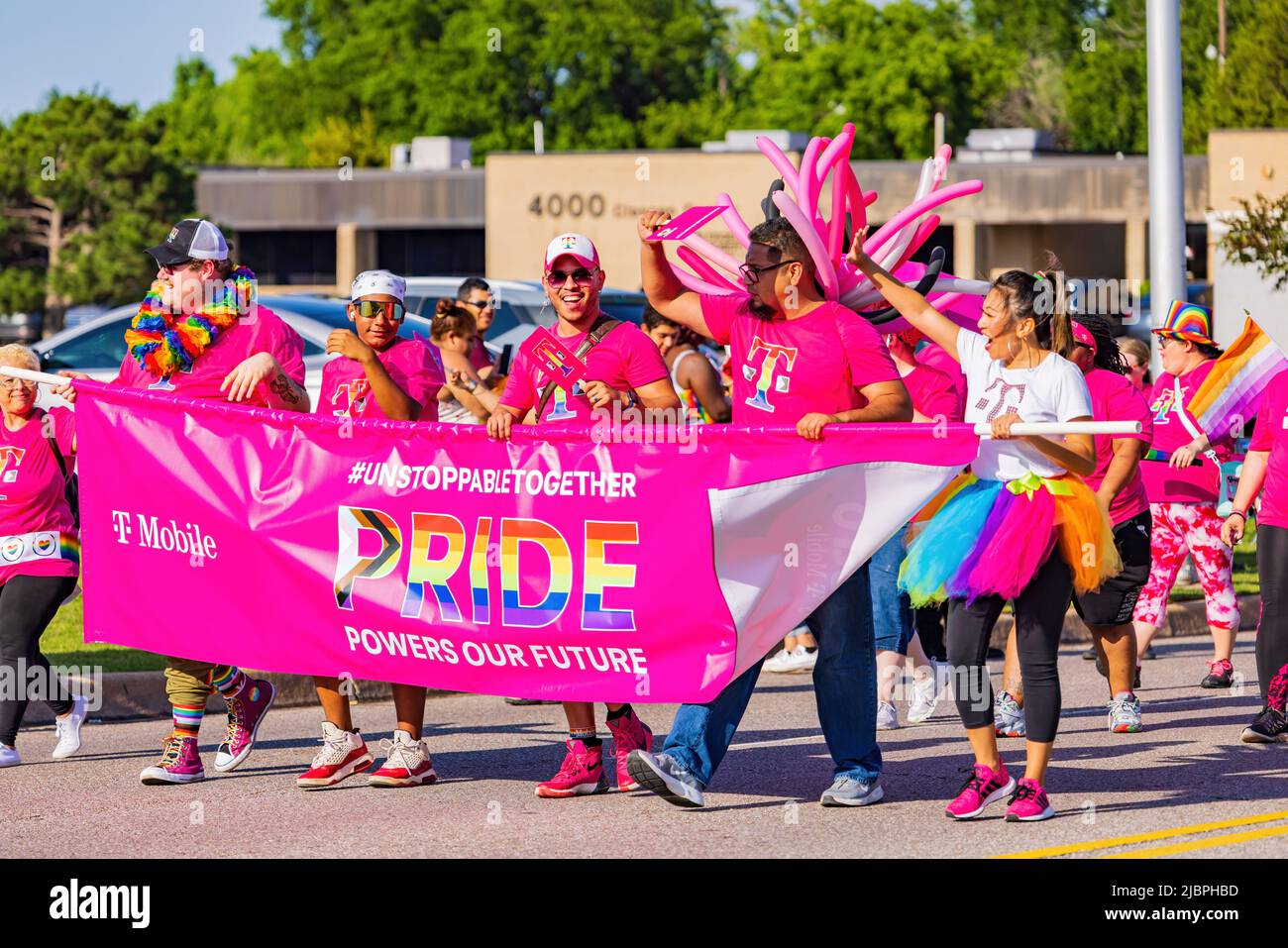 Oklahoma, JUN 5 2022 - Sunny view of the OKC Pride parade Stock Photo ...