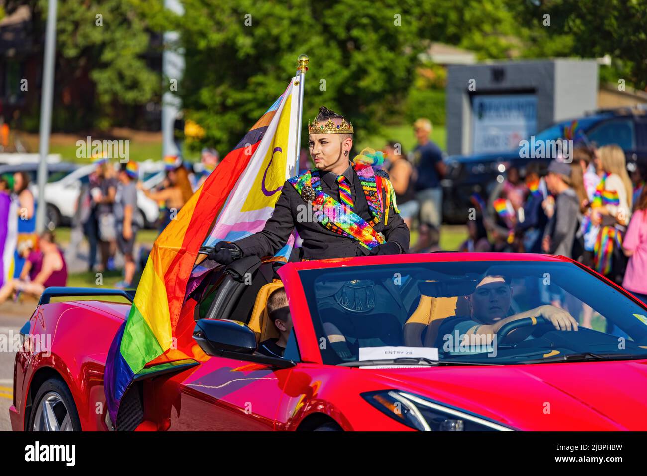 Oklahoma, JUN 5 2022 - Sunny view of the OKC Pride parade Stock Photo ...