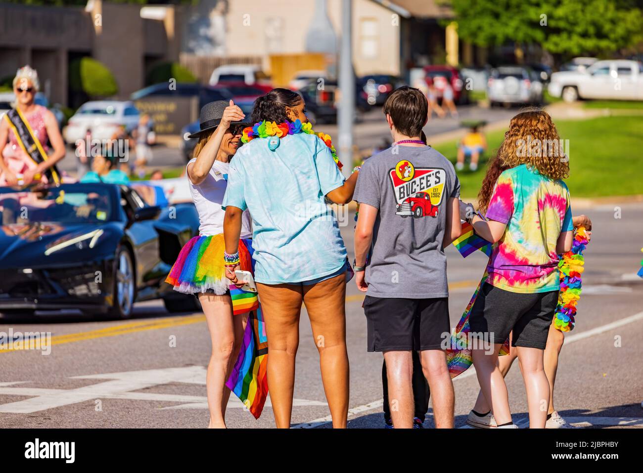 Oklahoma, JUN 5 2022 - Sunny view of the OKC Pride parade Stock Photo ...