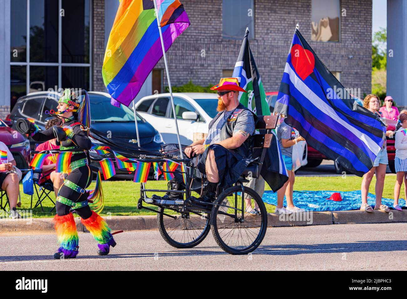 Oklahoma, JUN 5 2022 - Sunny view of the OKC Pride parade Stock Photo ...
