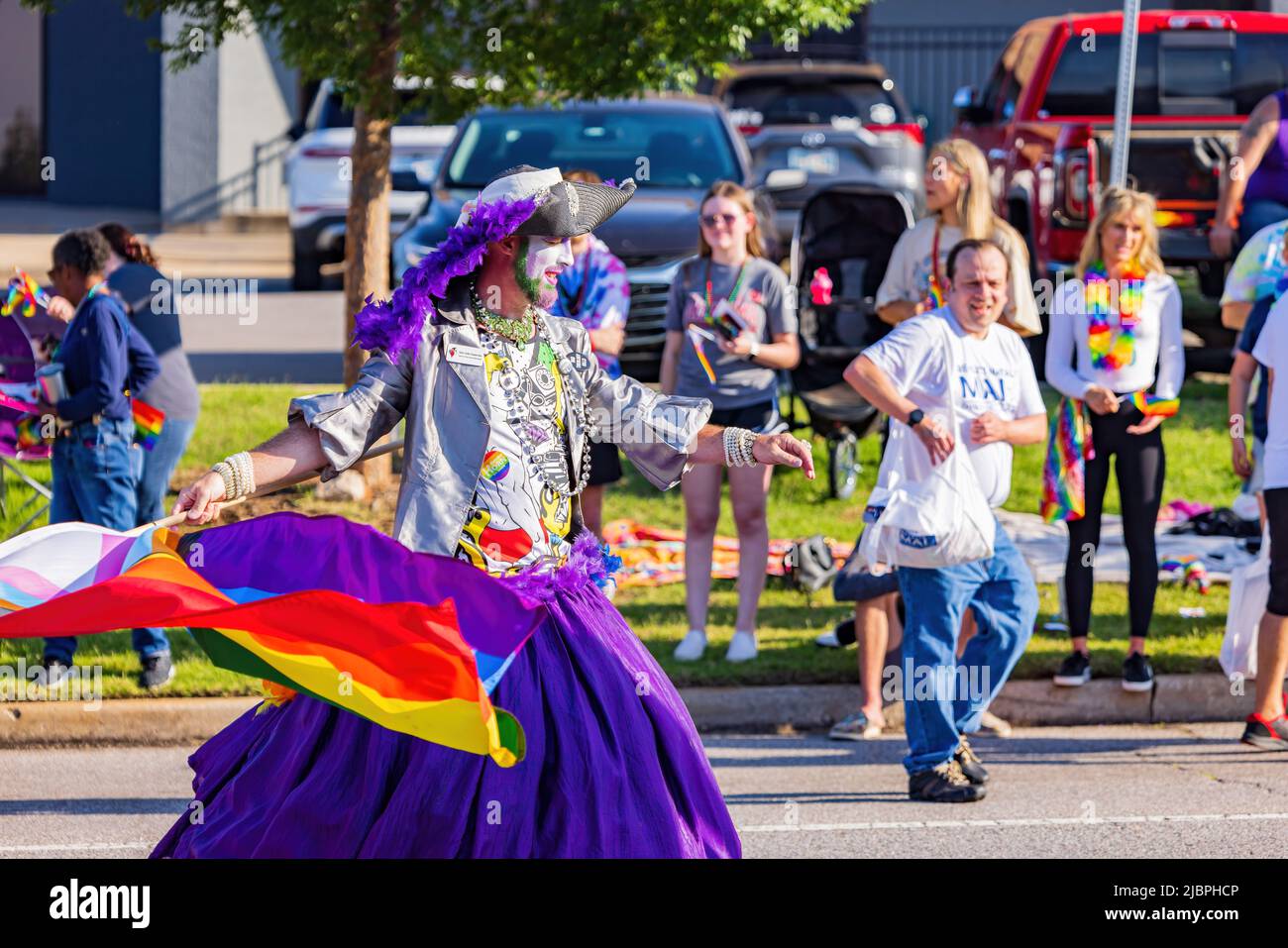 Oklahoma, JUN 5 2022 - Sunny view of the OKC Pride parade Stock Photo ...