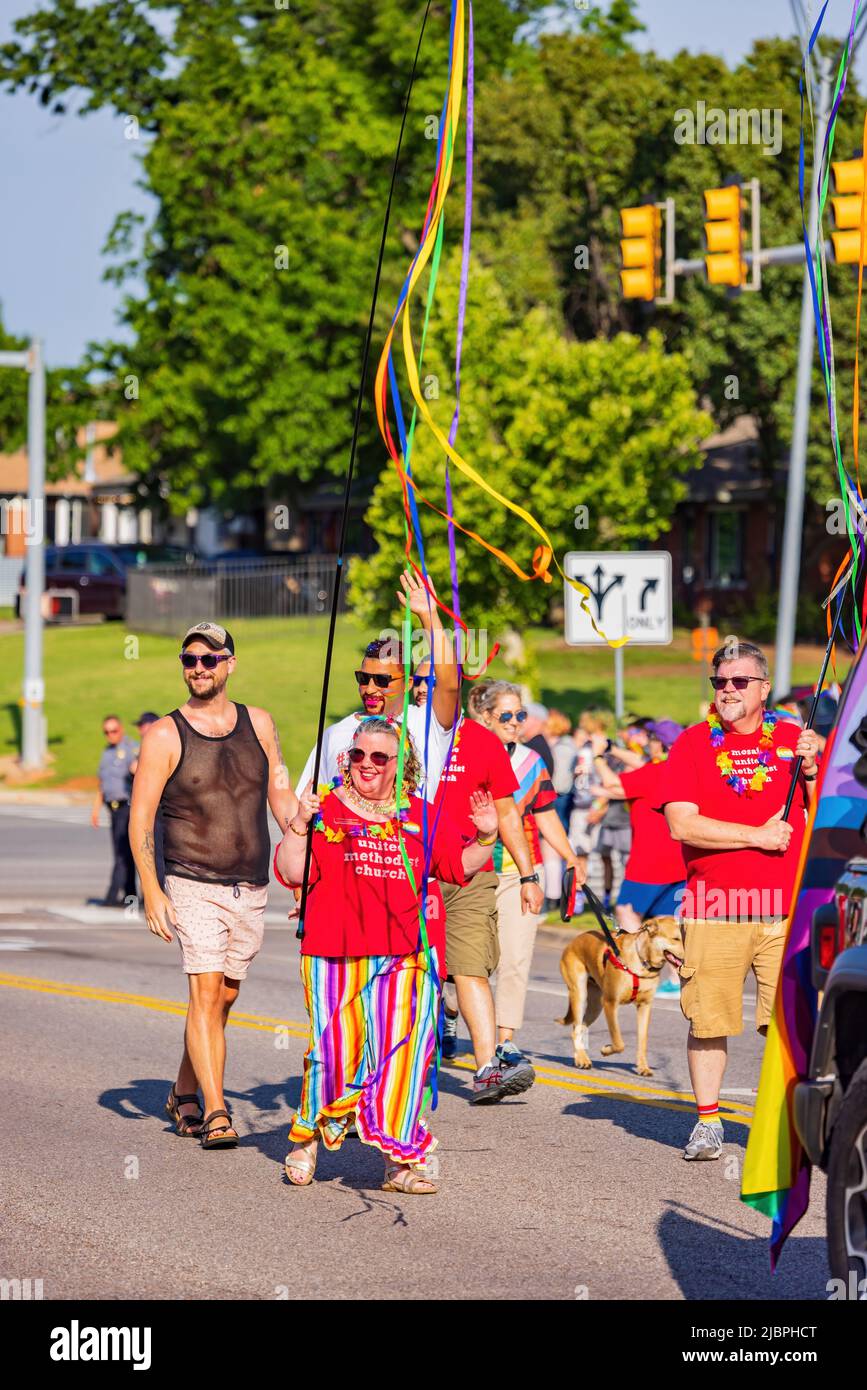 Oklahoma, JUN 5 2022 - Sunny view of the OKC Pride parade Stock Photo ...