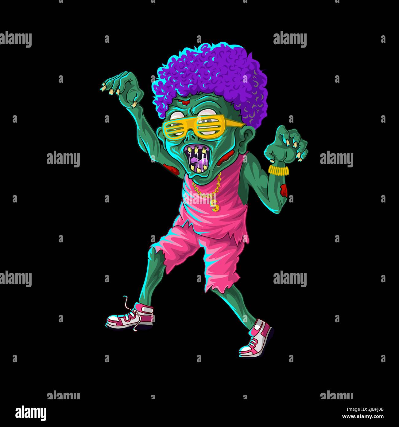 Cartoon zombie doing dabbing dance Stock Vector Image & Art - Alamy