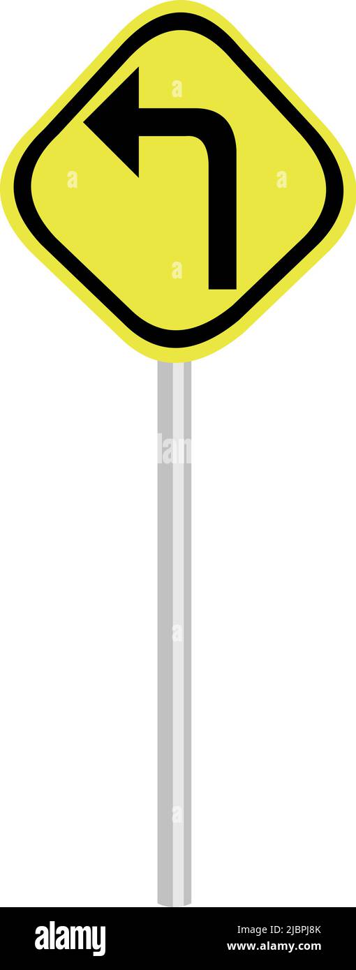 Vector illustration of traffic sign turn left Stock Vector Image & Art ...