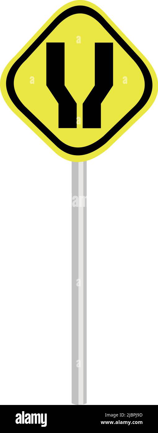 Vector illustration of traffic sign, widening both sides Stock Vector ...