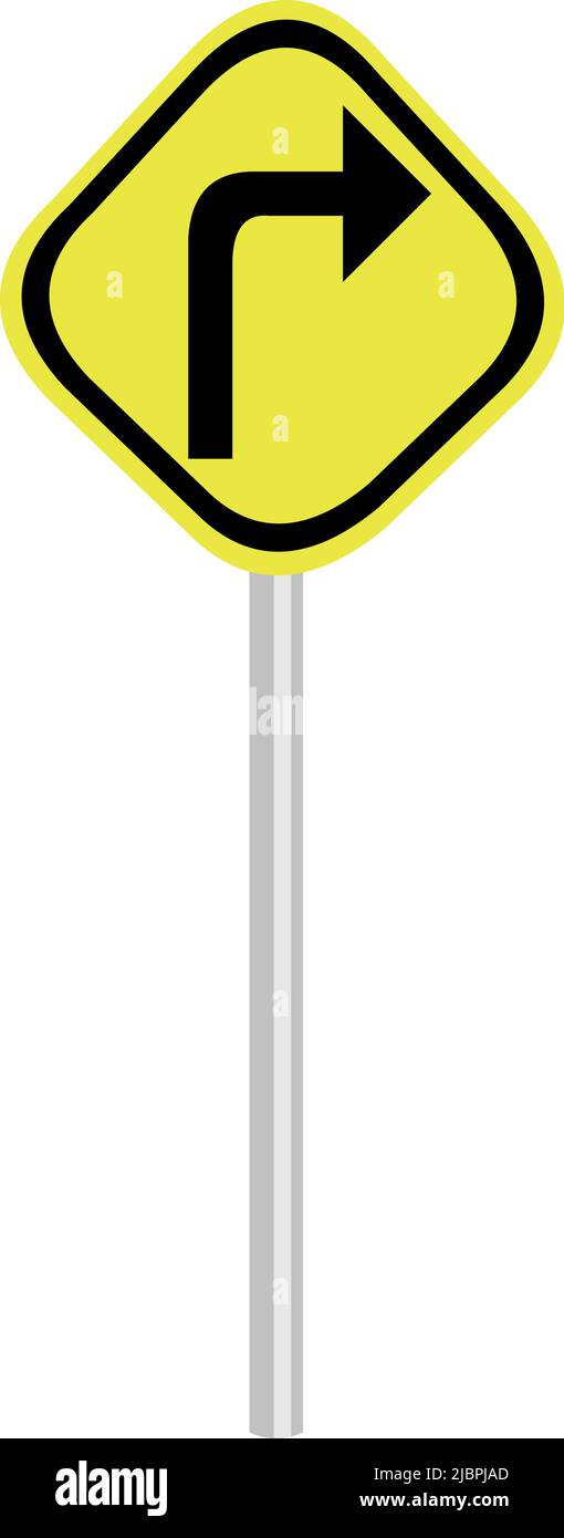 Vector Illustration Of Traffic Sign Turn Right Stock Vector Image And Art Alamy