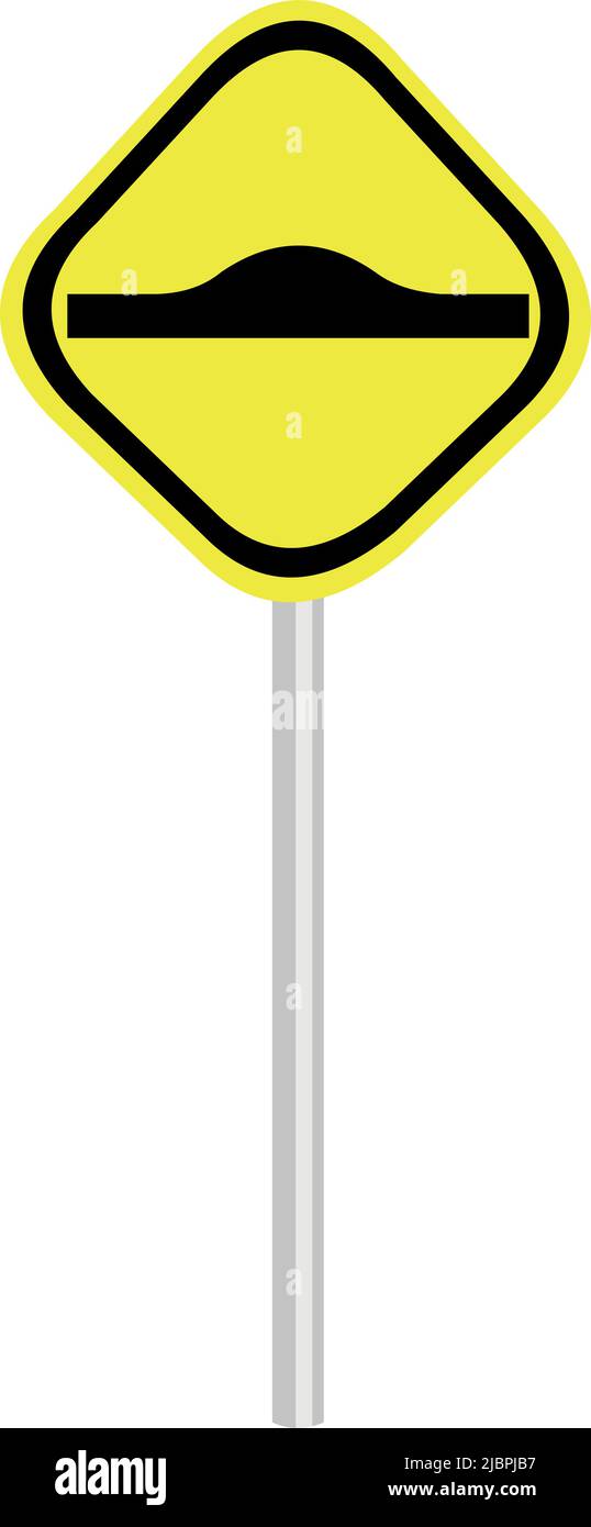 Yellow road sign warning sharp Stock Vector Images - Alamy