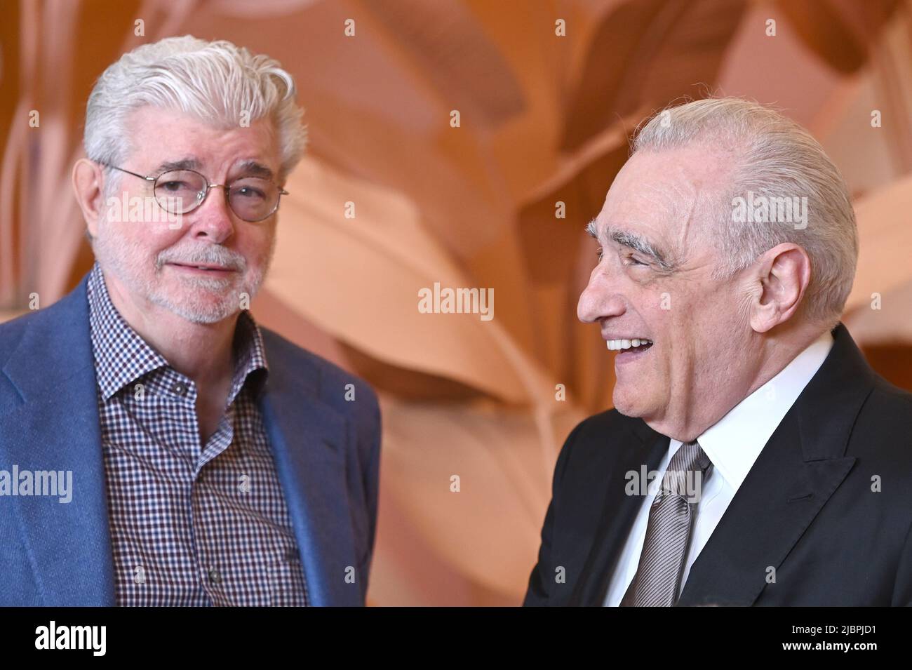 New York, USA. 07th June, 2022. (L-R) Movie directors George Lucas and Martin Scorsese attend ...