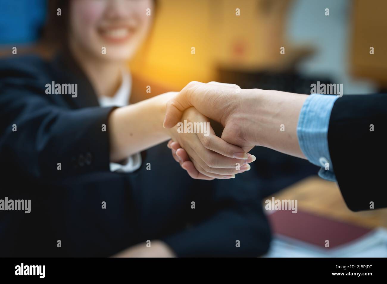 Business partnership meeting concept. Image business woman handshake ...
