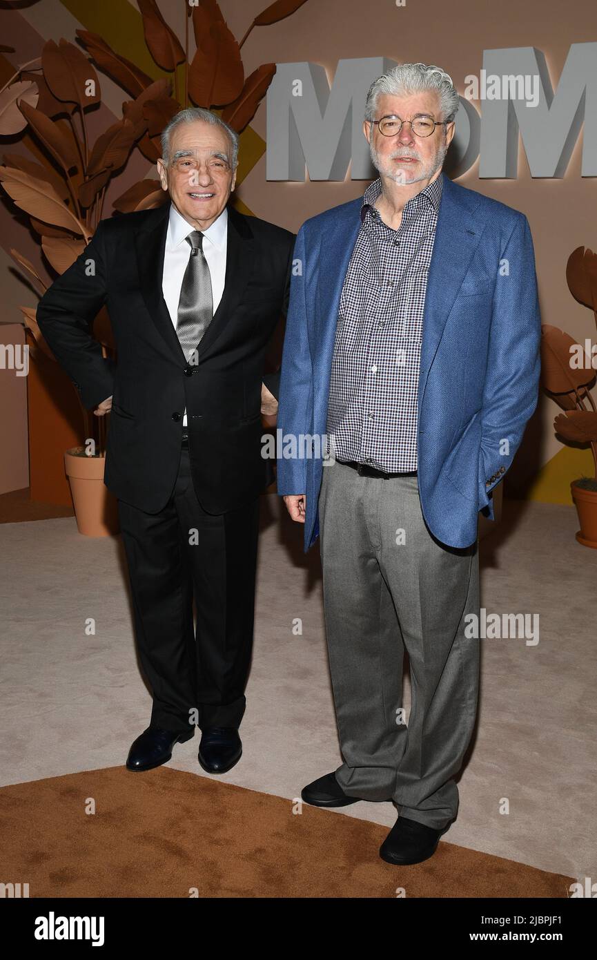 New York, NY, June 7, 2022. (L-R) Movie directors Martin Scorsese and George Lucas attend MoMA's ...