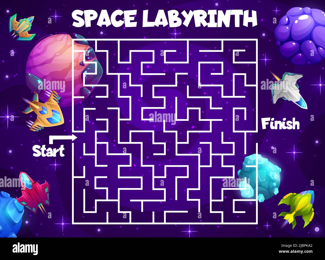Space labyrinth maze help to starships find his friend in galaxy ...