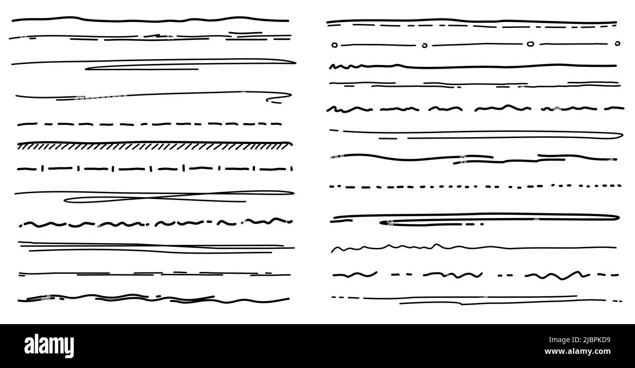 Underline scribble brush and pencil line strokes of pen marker, doodle ...