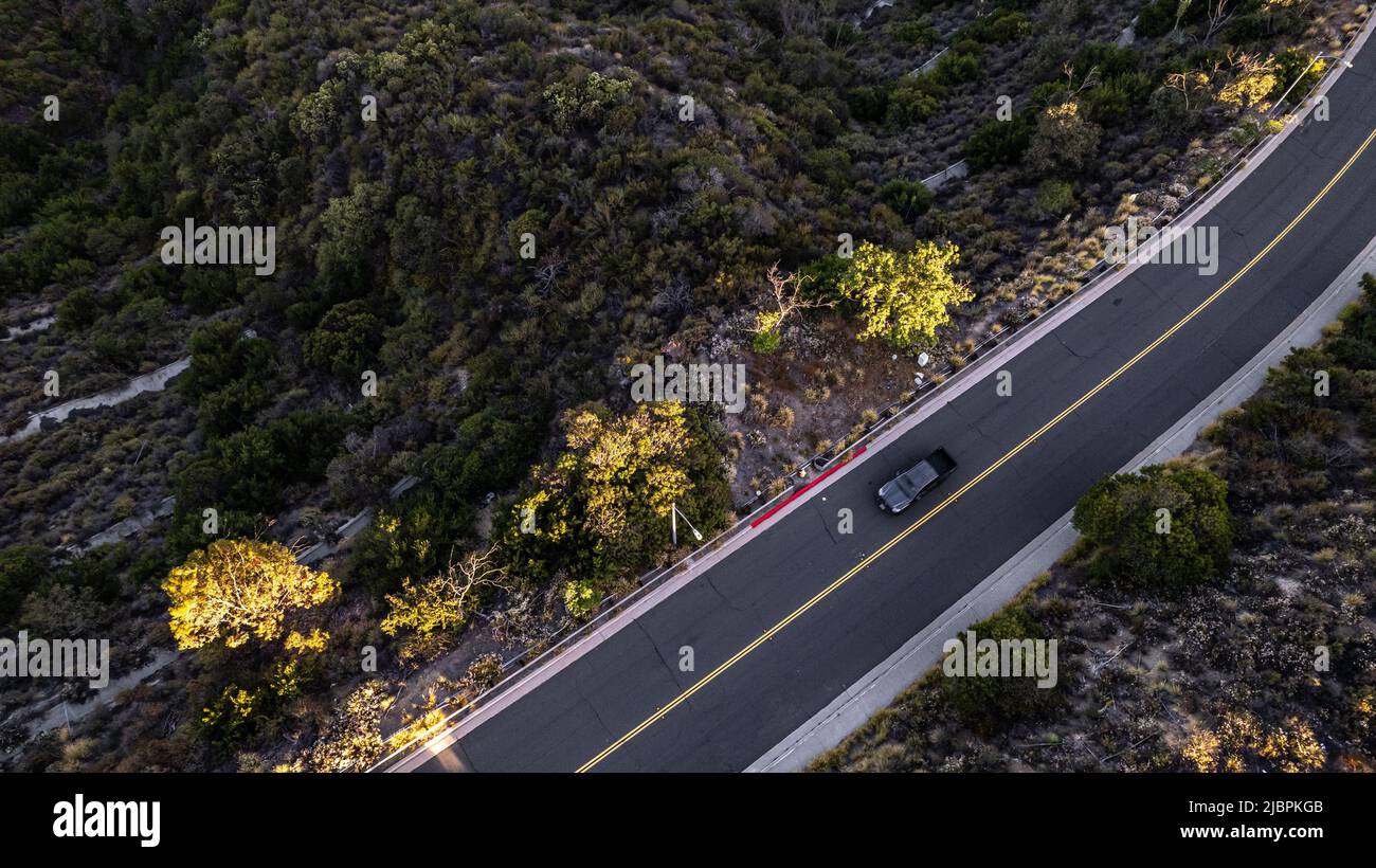 Multi lane freeway during sunset Stock Photo - Alamy