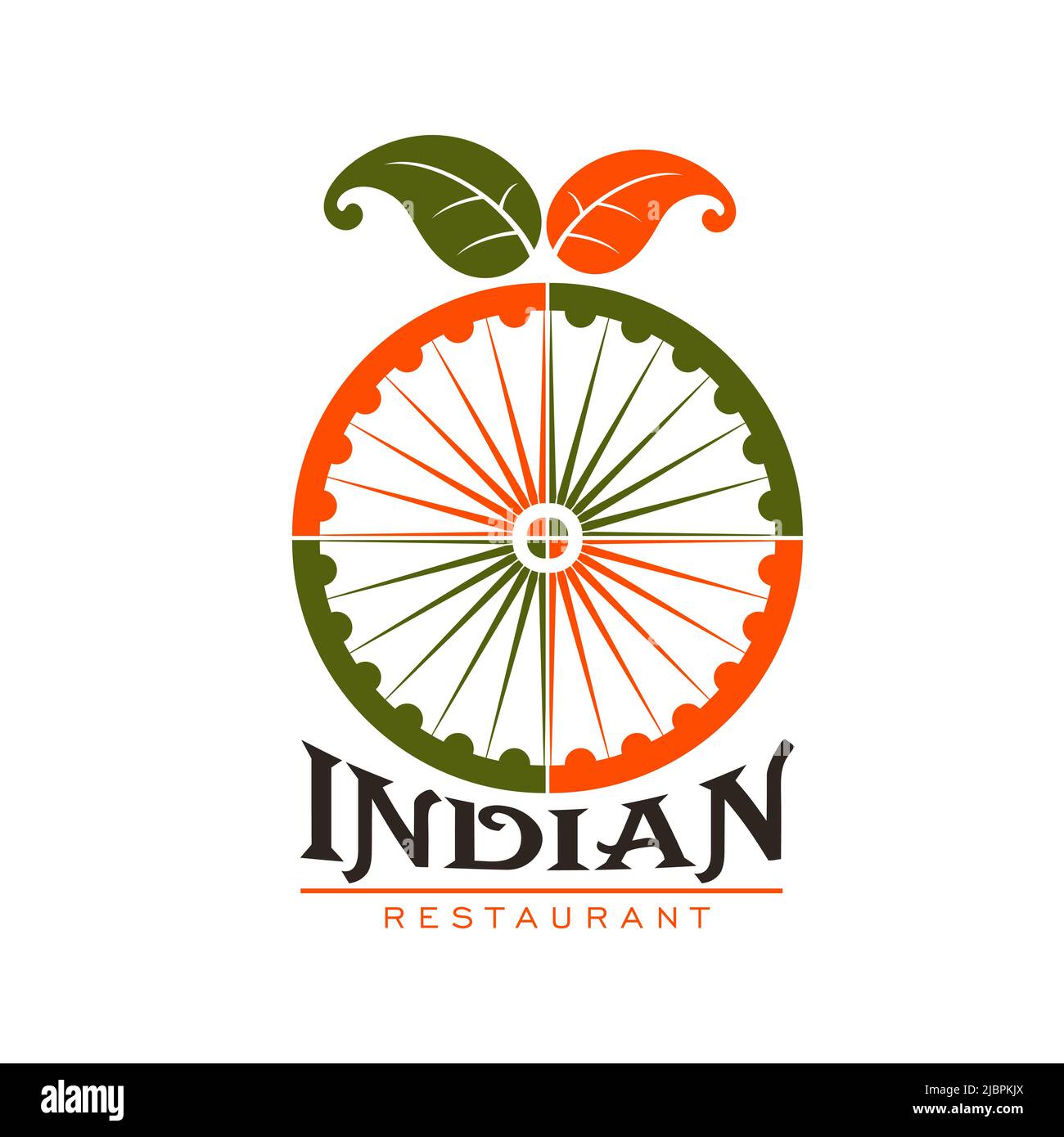 Indian restaurant icon. Abstract and graphic vector orange fruit with ...
