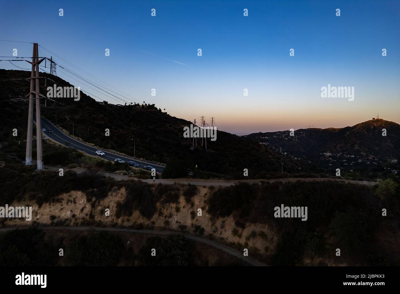 Multi lane freeway during sunset Stock Photo - Alamy