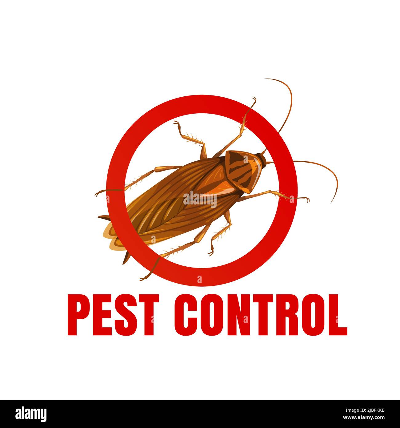 Pest control icon with cockroach. Bugs and insects extermination ...