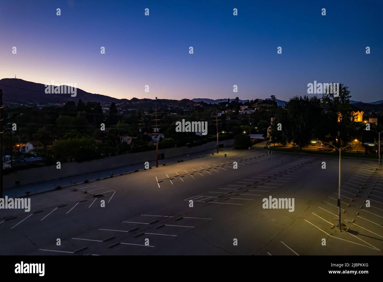 Sunset, hills and freeway Stock Photo - Alamy