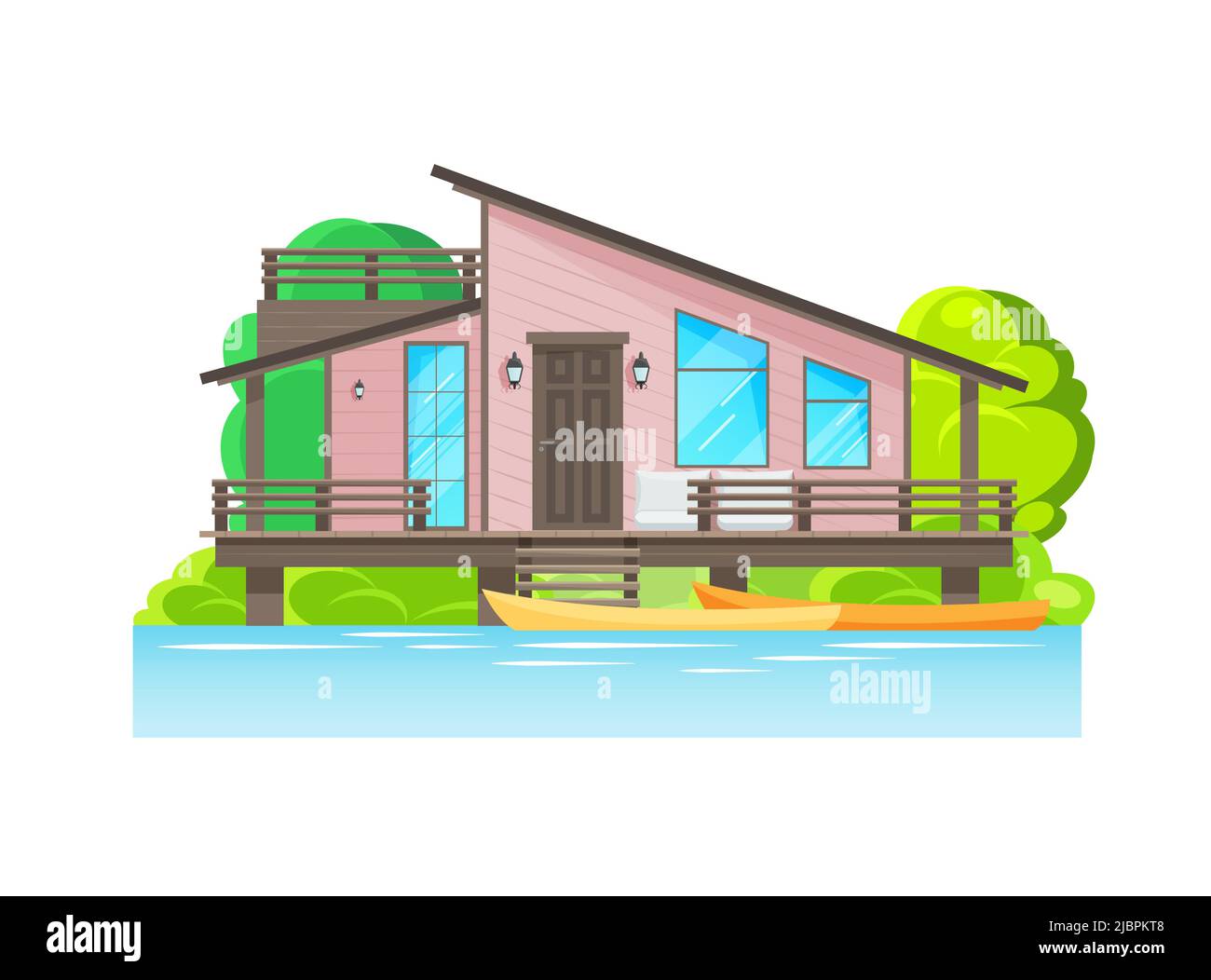 Modern house boats Cut Out Stock Images & Pictures - Alamy
