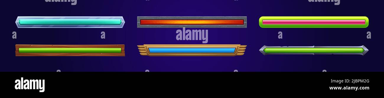 Game progress bars, cartoon vector process ui or gui interface design ... Game progress bars, cartoon vector process ui or gui interface design ...