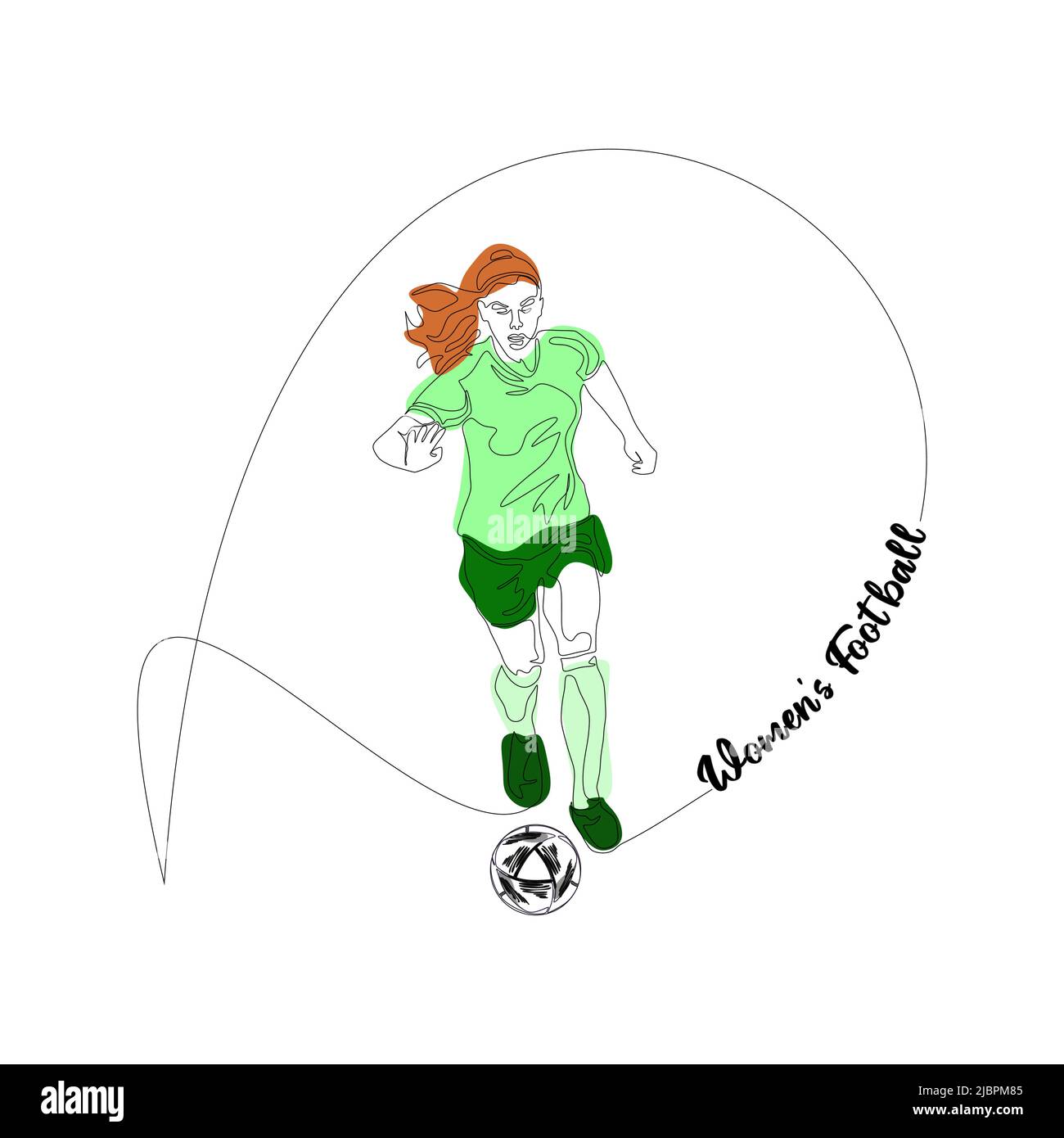 Continuous line drawing or single line drawing of a woman playing ... Continuous line drawing or single line drawing of a woman playing ...