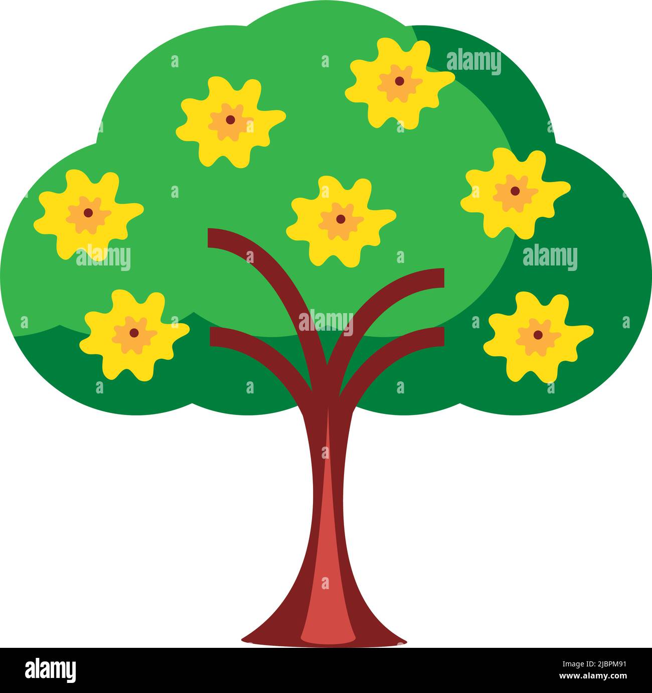 tree with flowers Stock Vector Image & Art - Alamy