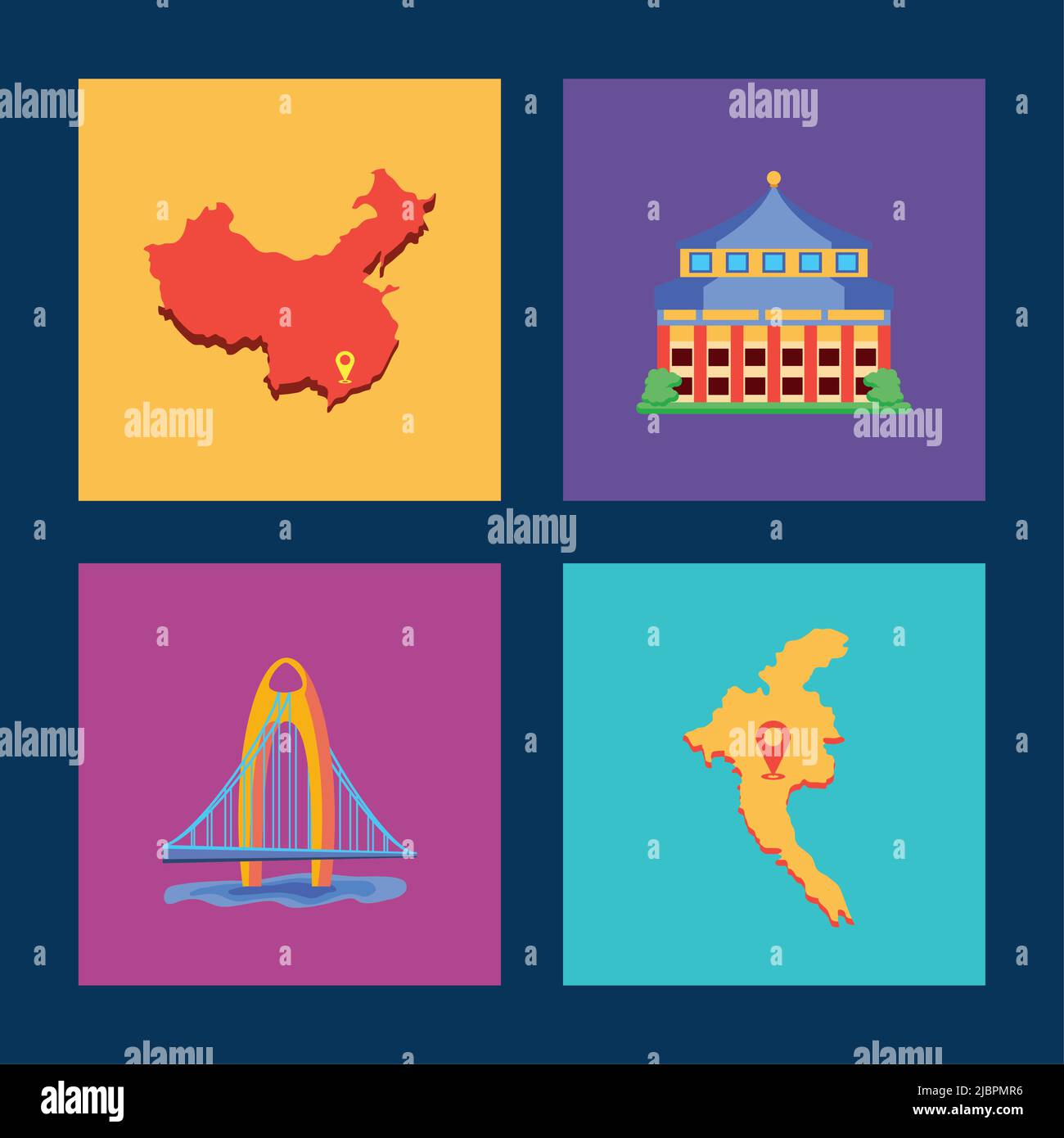 Guangzhou map vector Stock Vector Images - Alamy