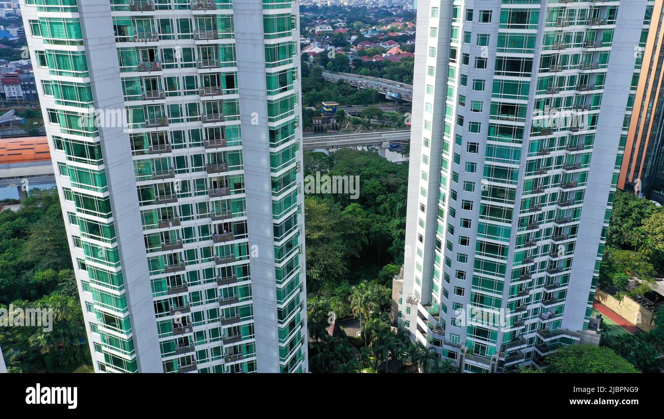 Lots windows of modern apartment skyscraper house. Close-up of ...
