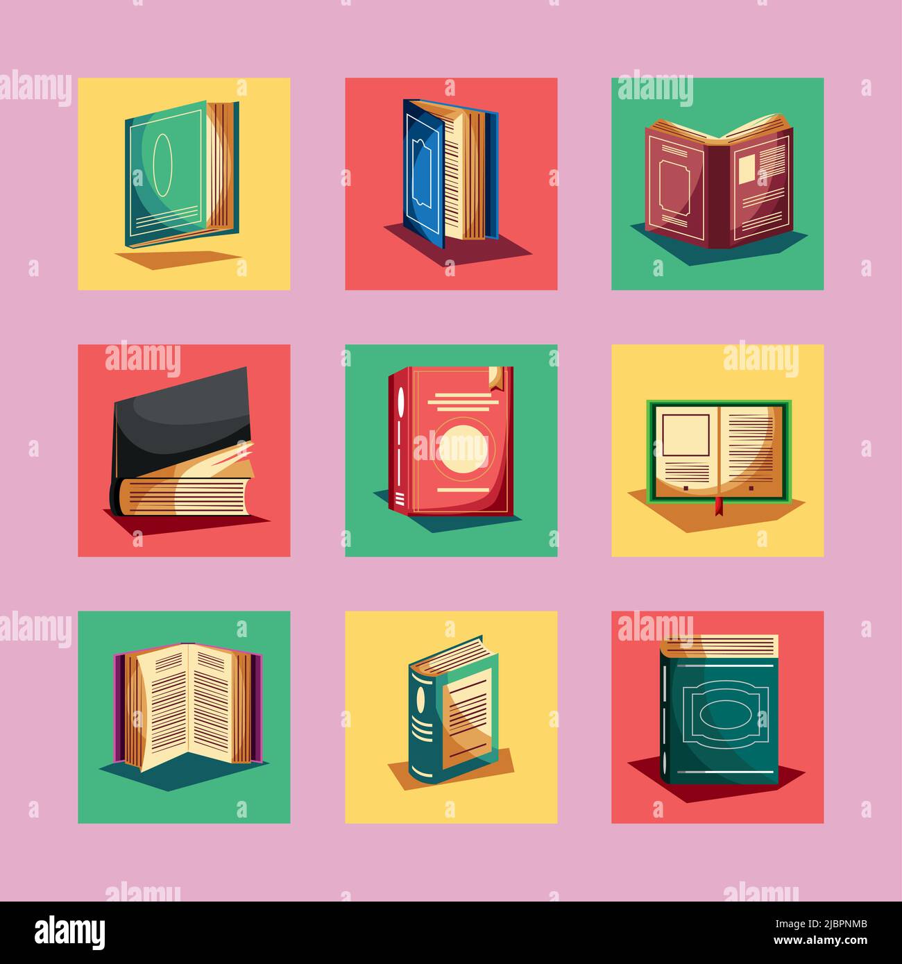 books literature icon set Stock Vector Image & Art - Alamy