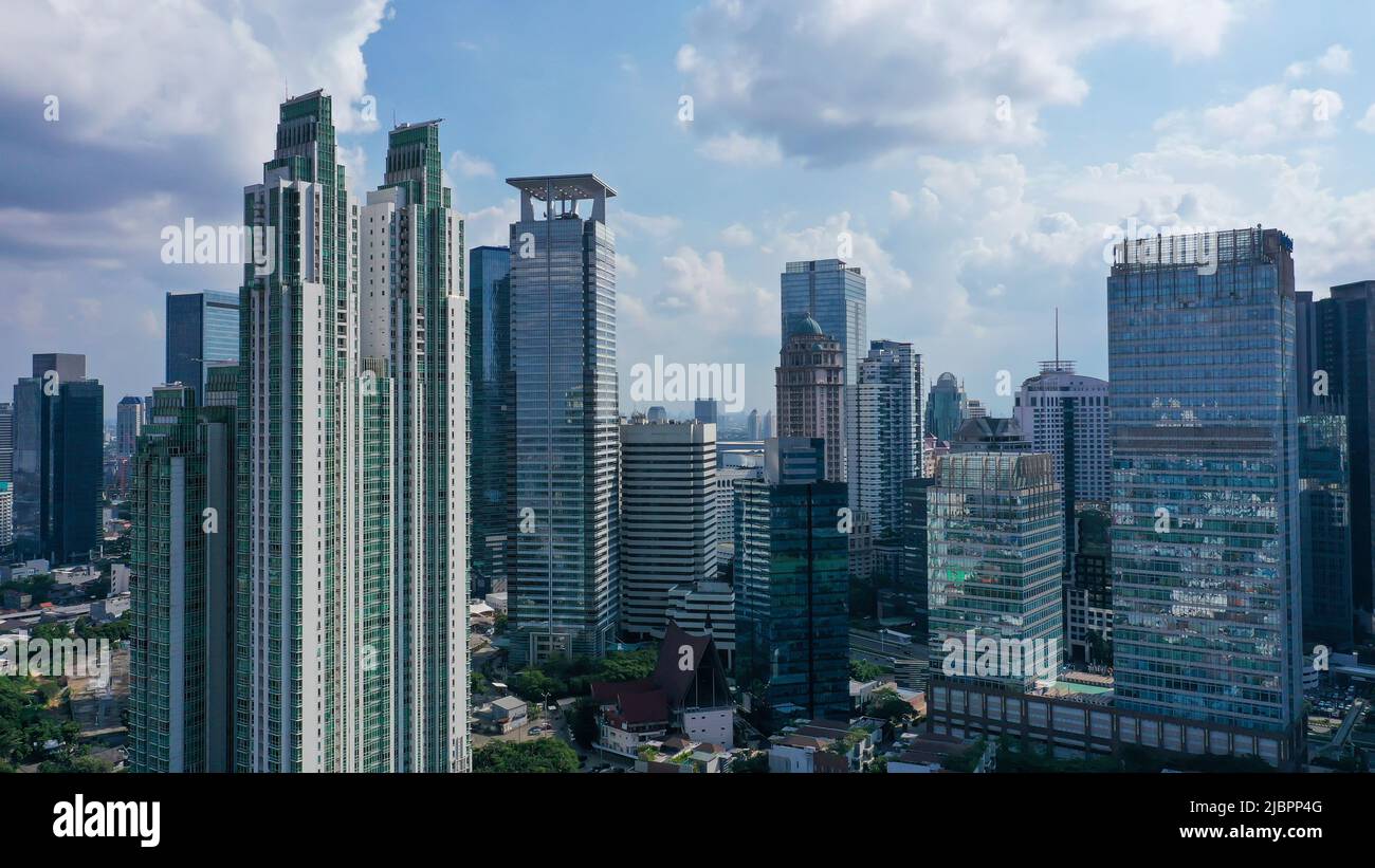 Aerial View of Jakarta Downtown Skyline with High-Rise Buildings With ...