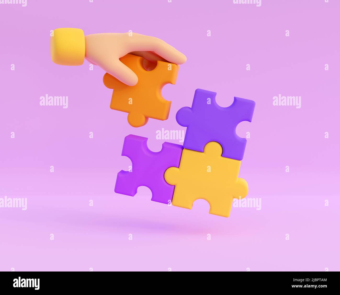 3d human hands with jigsaw puzzle pieces. Concept of business problems ...