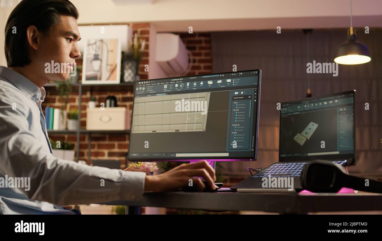 Science engineer developing machine engine and industrial product ...