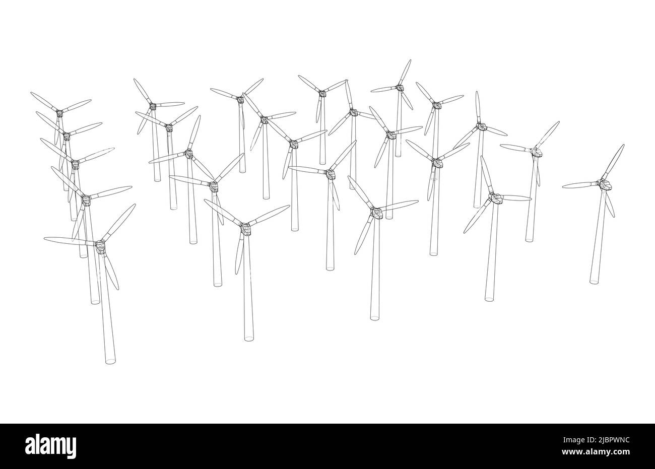 Wind turbines. Vector rendering of 3d Stock Vector Image & Art - Alamy