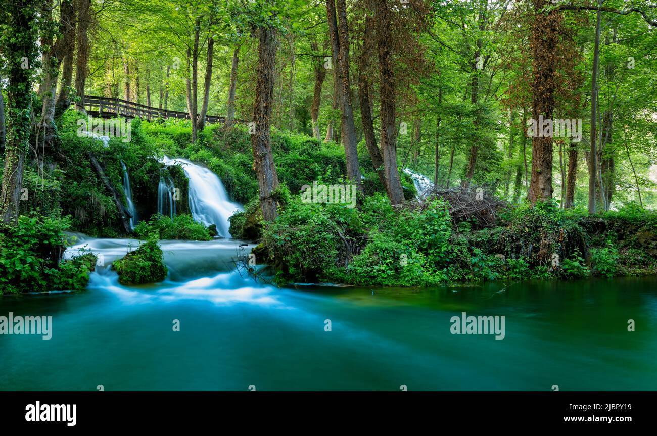 Waterfalls on Pliva river near Jajce city. Bosnia and Herzegovina Stock ...
