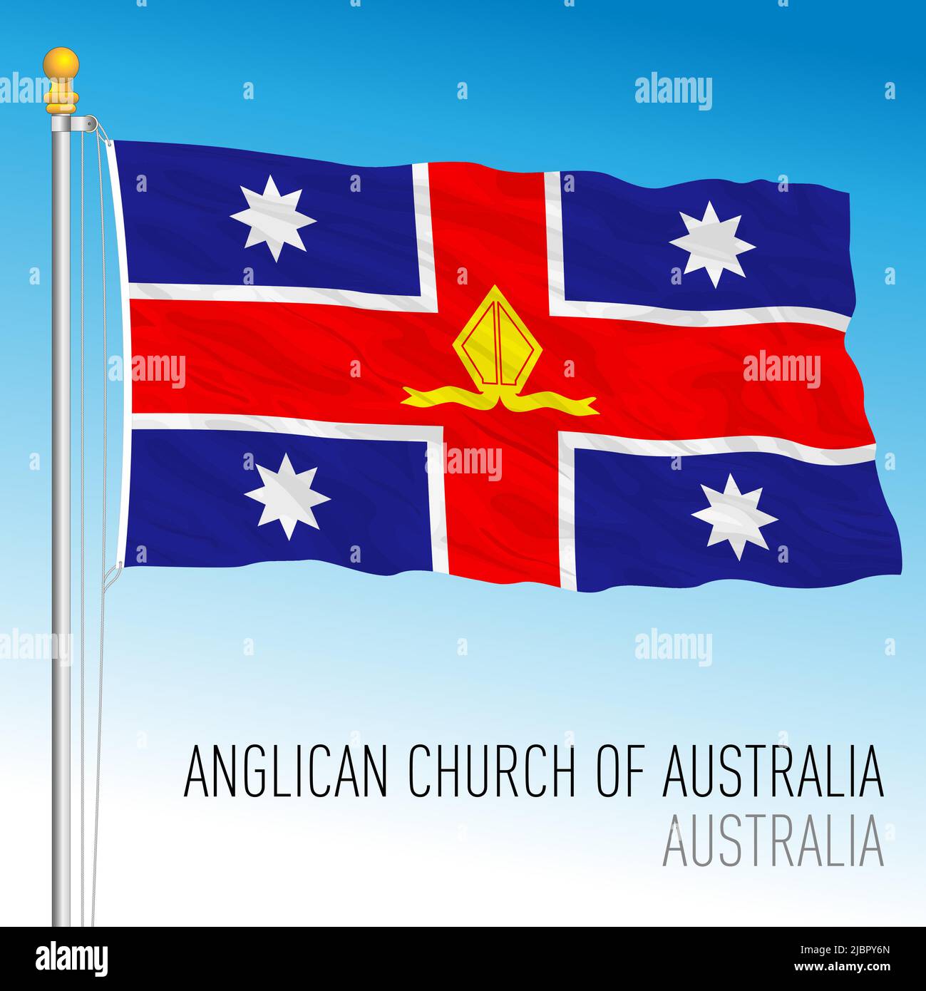 Australian Anglican Church flag, Australia, vector illustration Stock ...