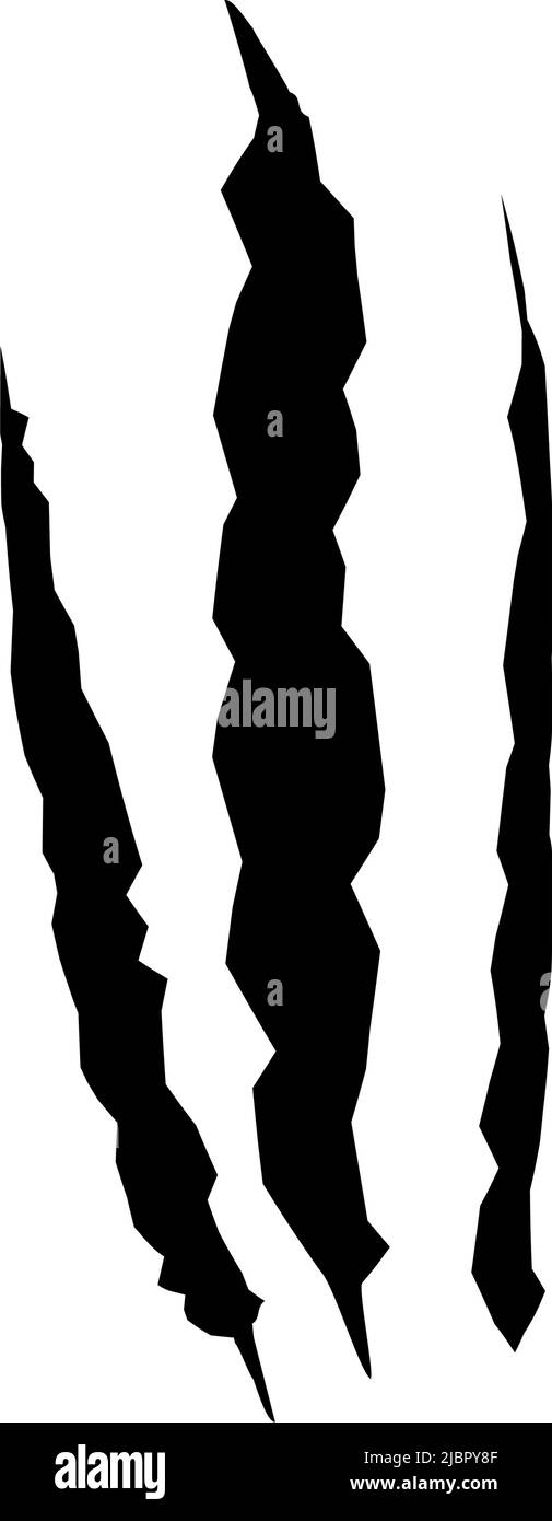 Cat scratches. Black claws animal scratch, Torn paper. Cat claws trace ...