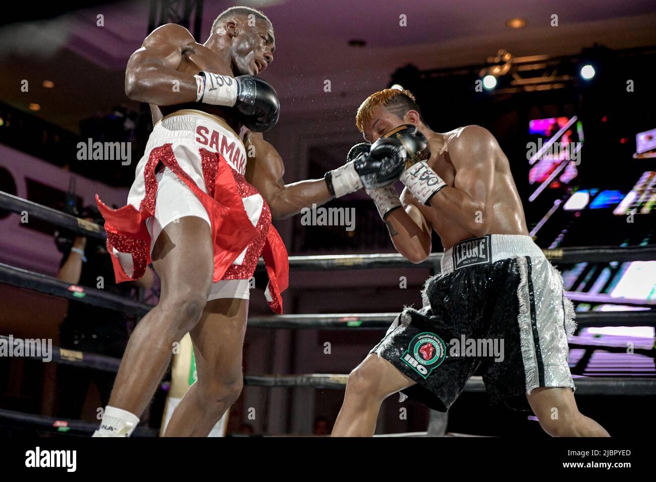 Paris, France, June 7, 2022. Bakary Samake boxing at the Boxe Gala ...