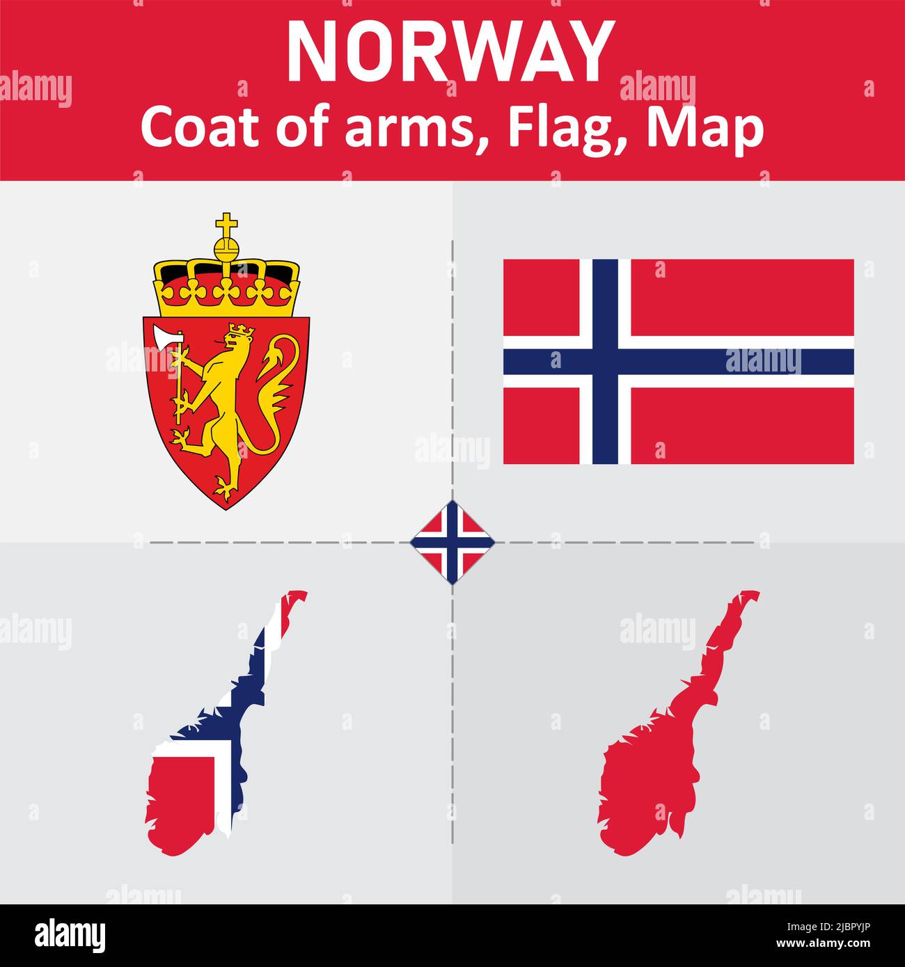 Norway Coat of Arms, Flag and Map Stock Vector Image & Art - Alamy