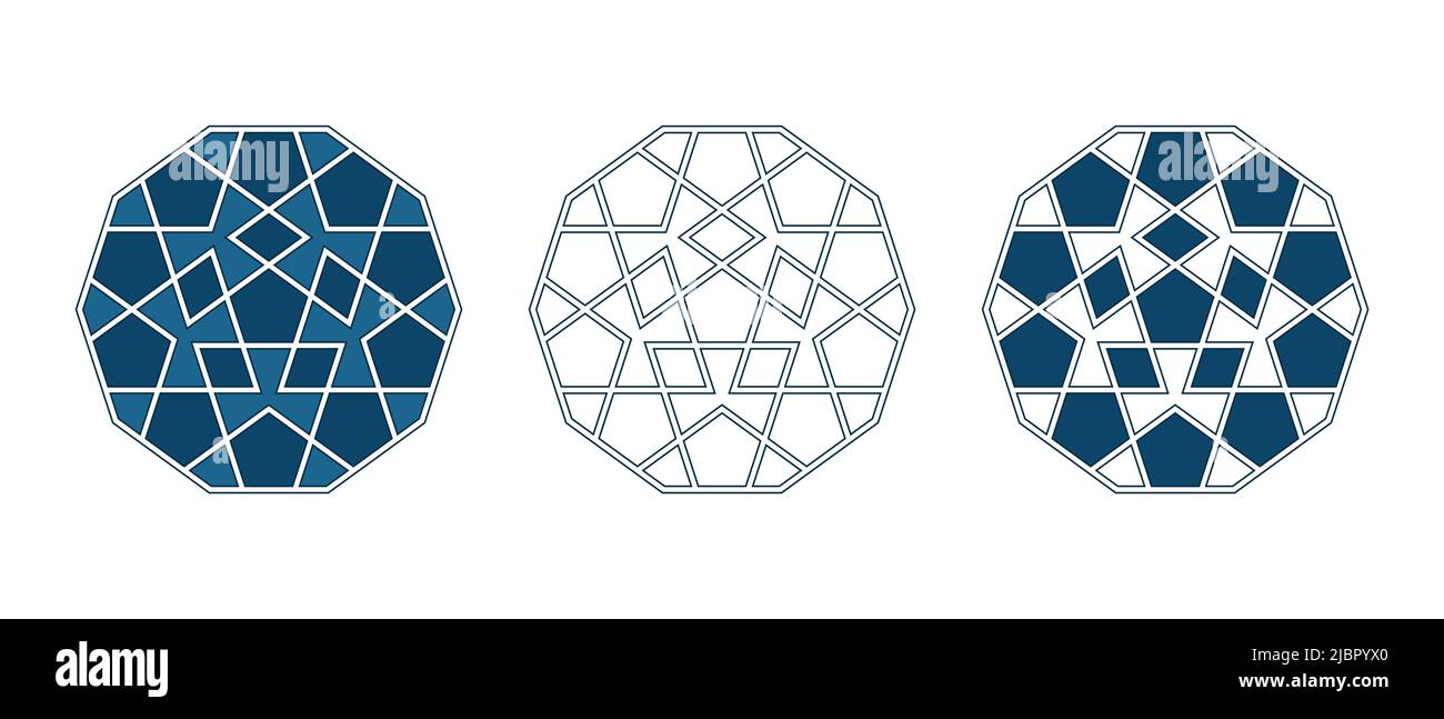 Persian geometric mosaic rosettes for Ramadan card Stock Vector Image ...