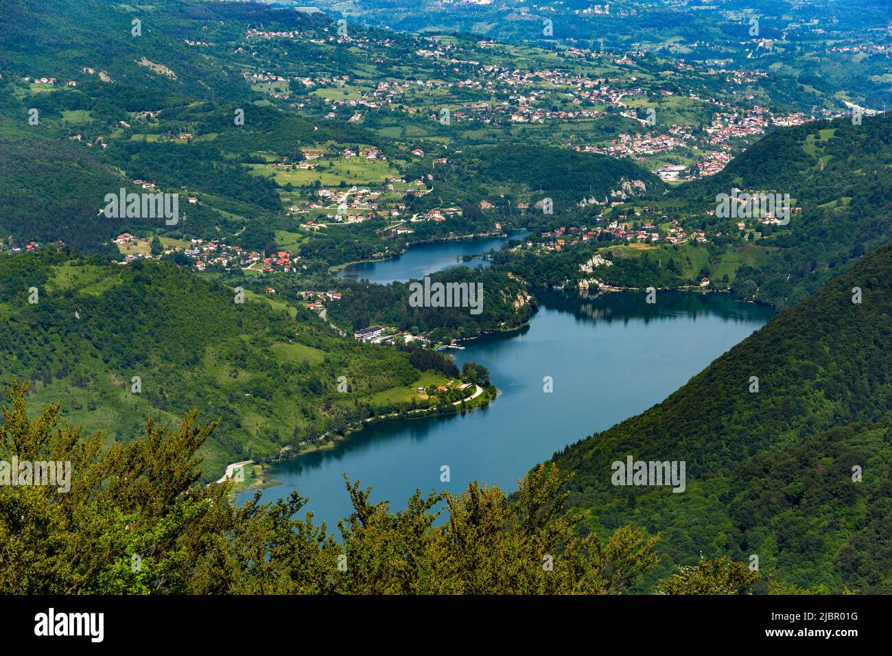 Lake Pliva in the central part of Bosnia and Herzegovina. Not far from ...