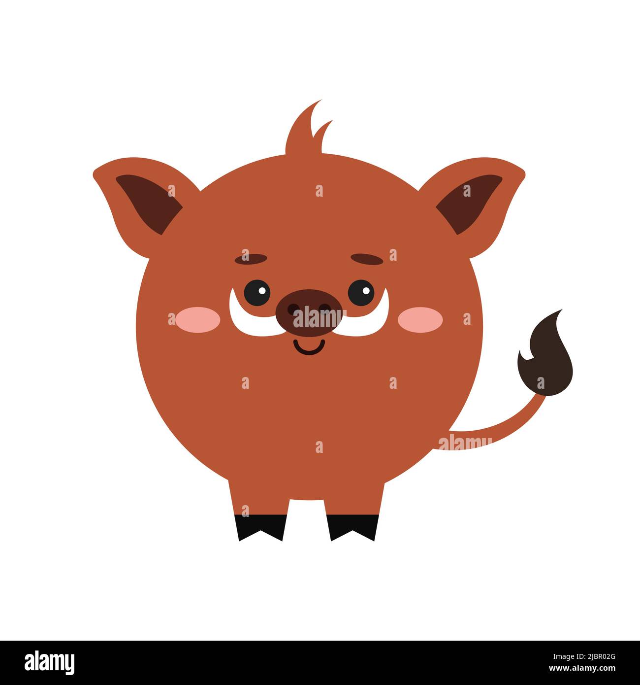 Circle boar forest animal face with paws icon isolated on white ...