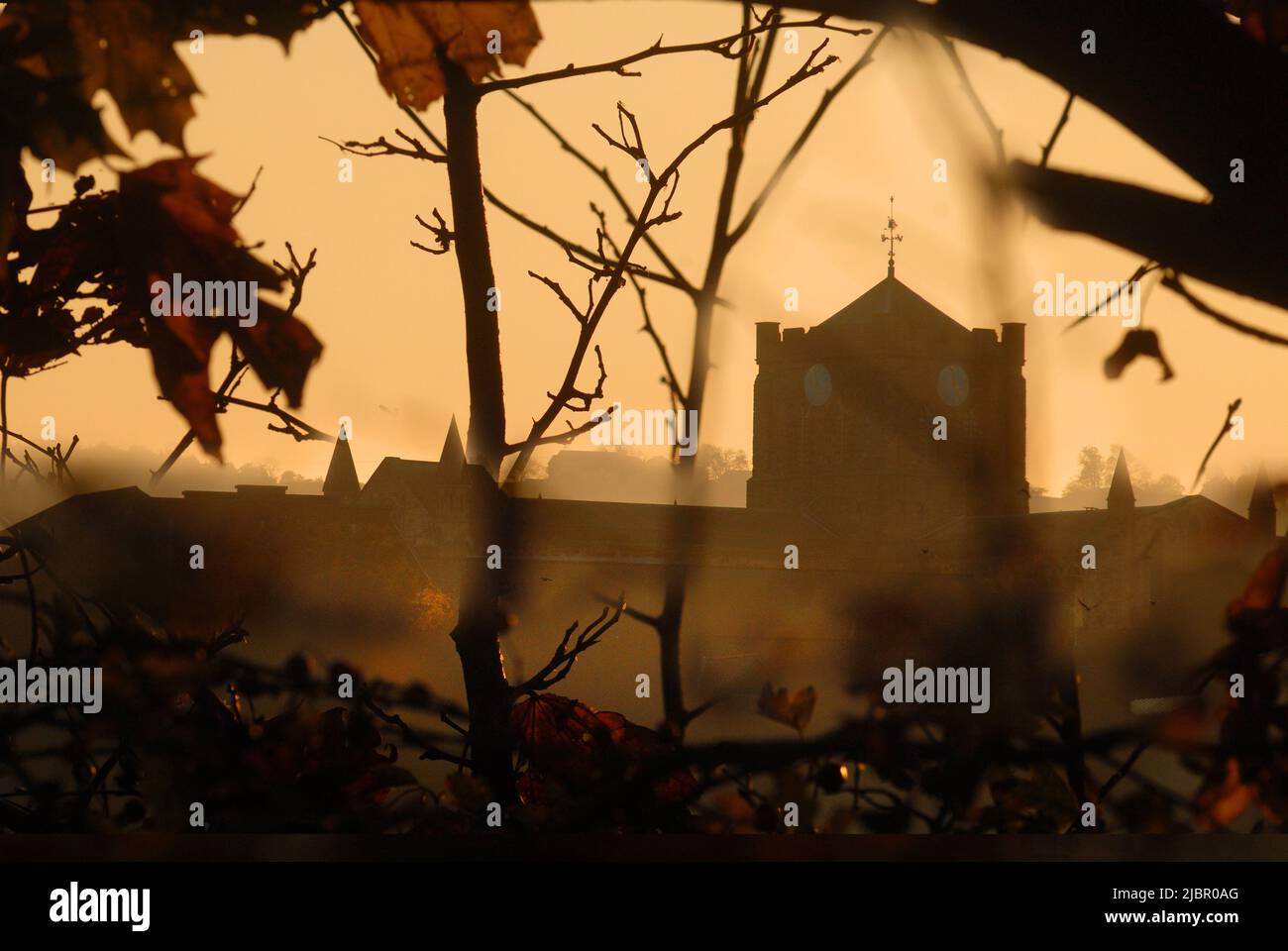 Sunset, Hexham Abbey, Northumberland Stock Photo - Alamy