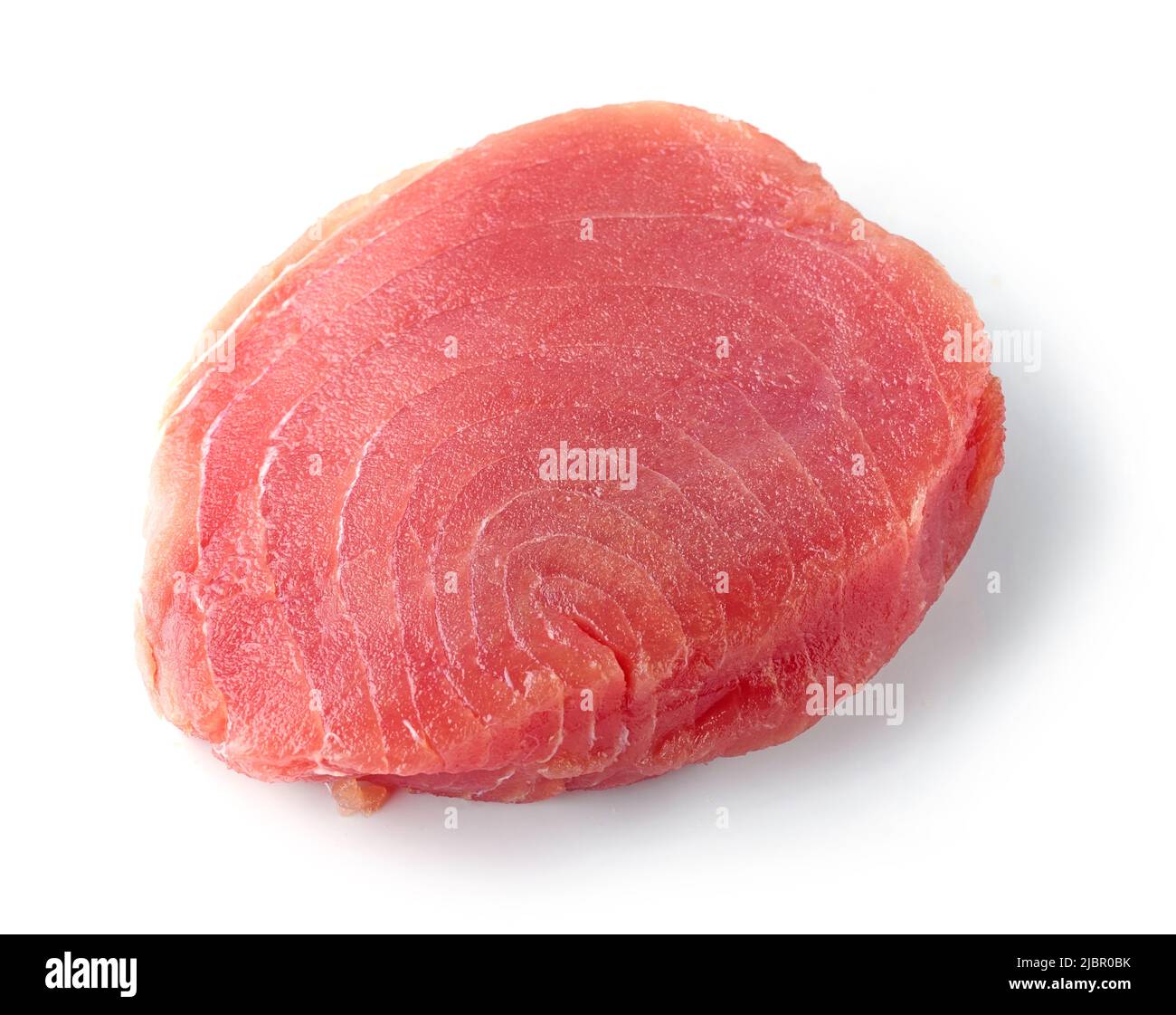 fresh raw tuna fish steak isolated on white background, top view Stock ...