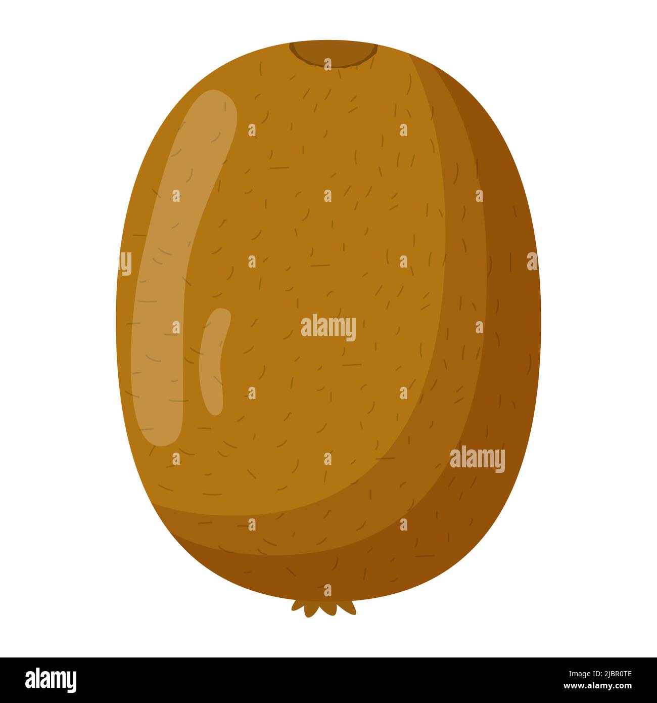 Whole kiwi with green leaf isolated on white background. Flat vector ...