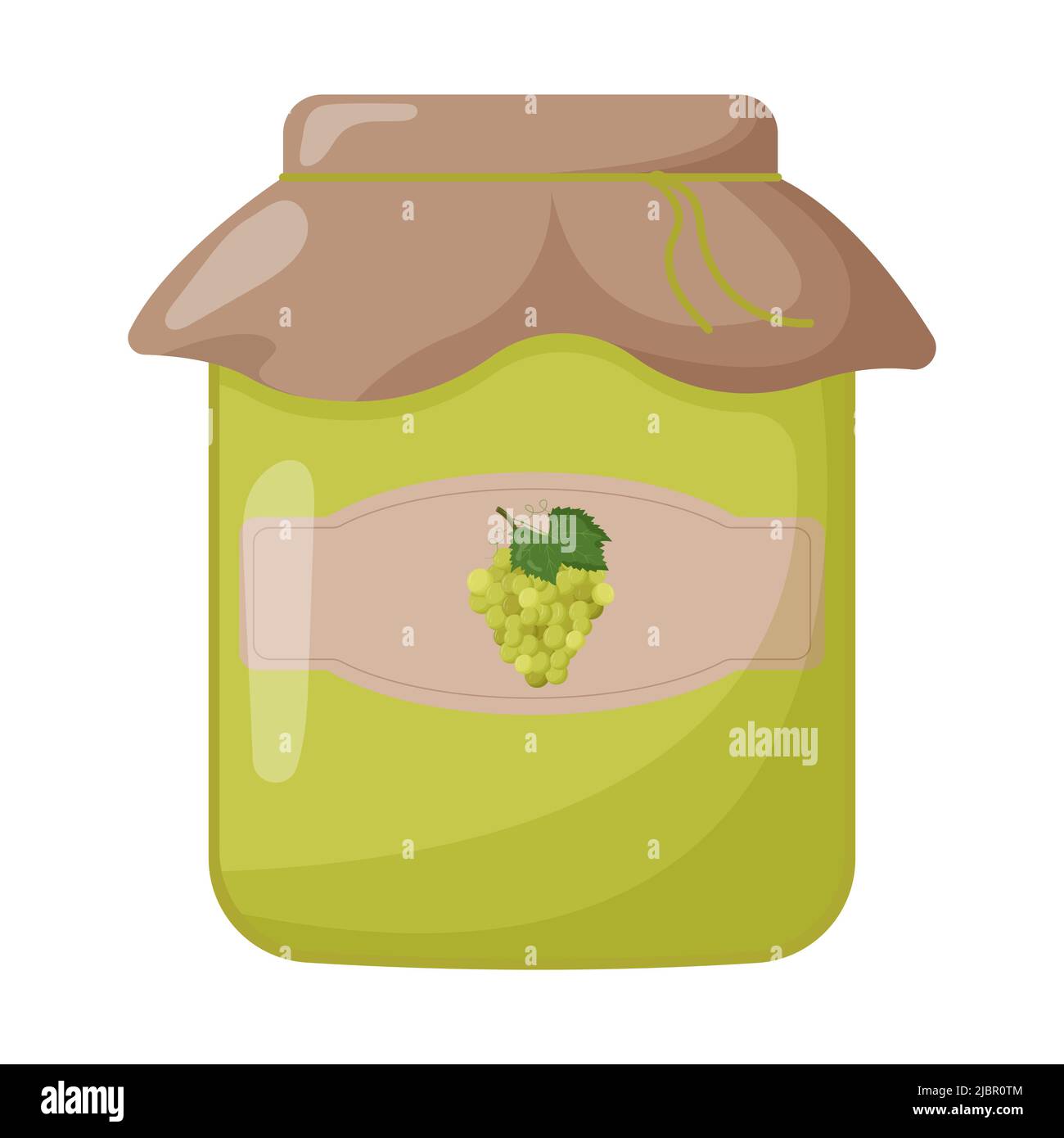 Glass jar of grape jam with closed lid. Cute vector illustration Stock ...